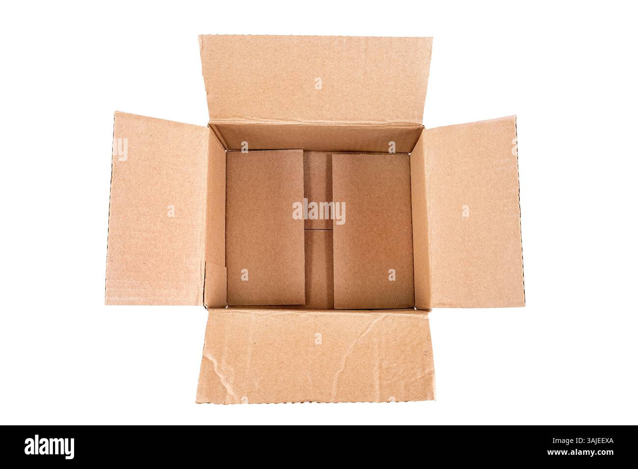 Old Empty Cardboard Box on the White Background closeup Stock Photo - Alamy