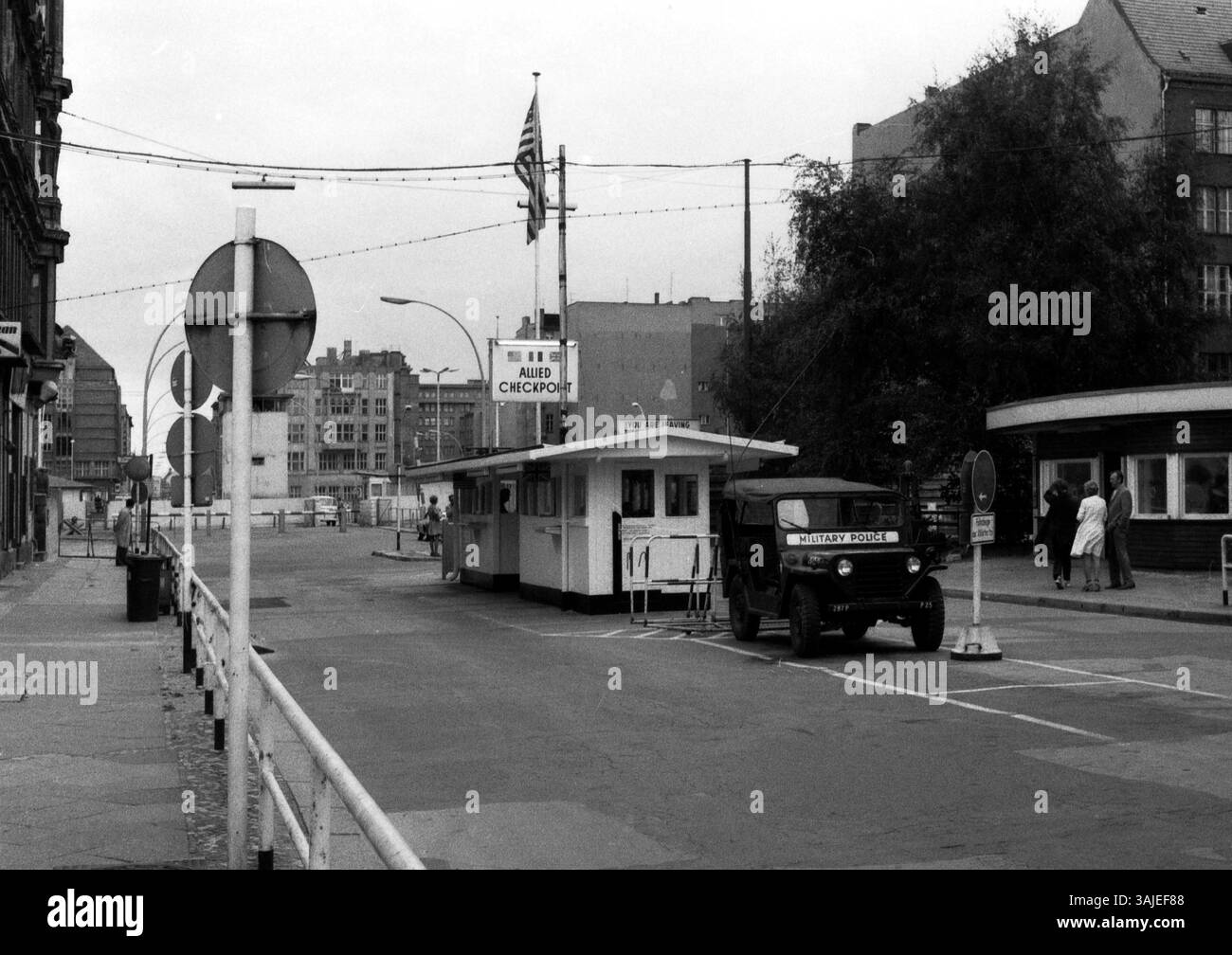 Berlin, Germany - January 13, 1973: Allied border crossing Checkpoint ...