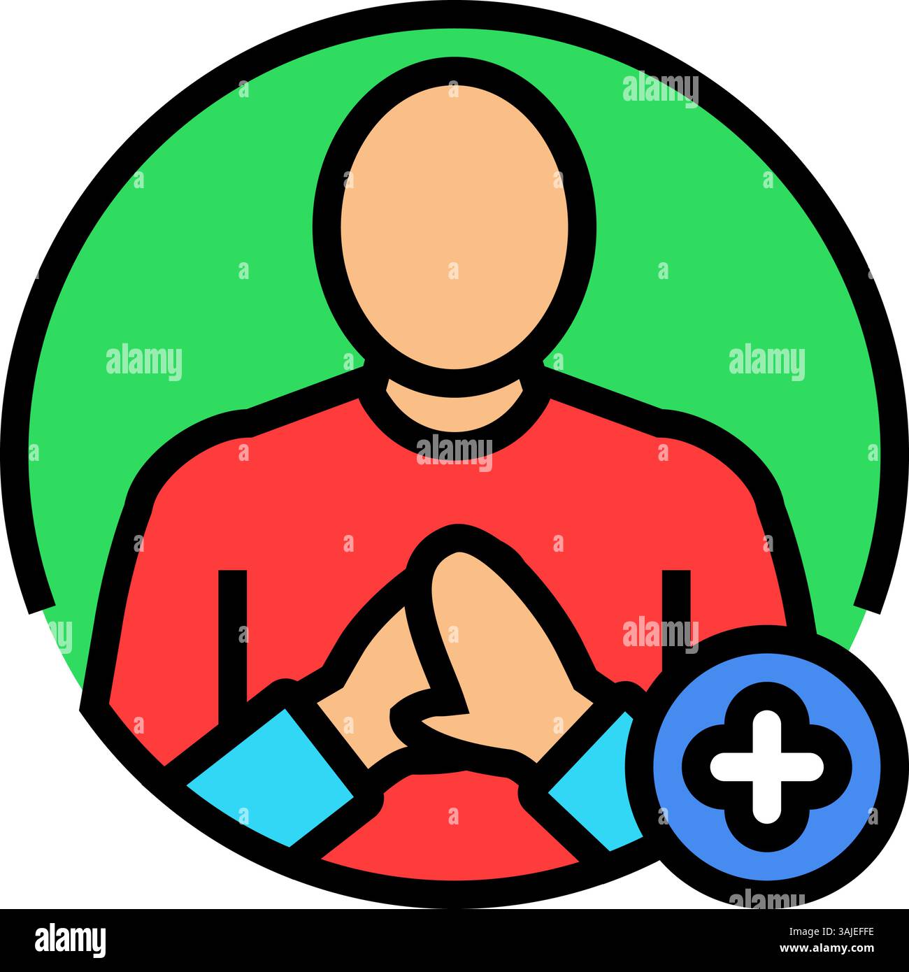 cpr chest compressions color icon vector illustration Stock Vector ...