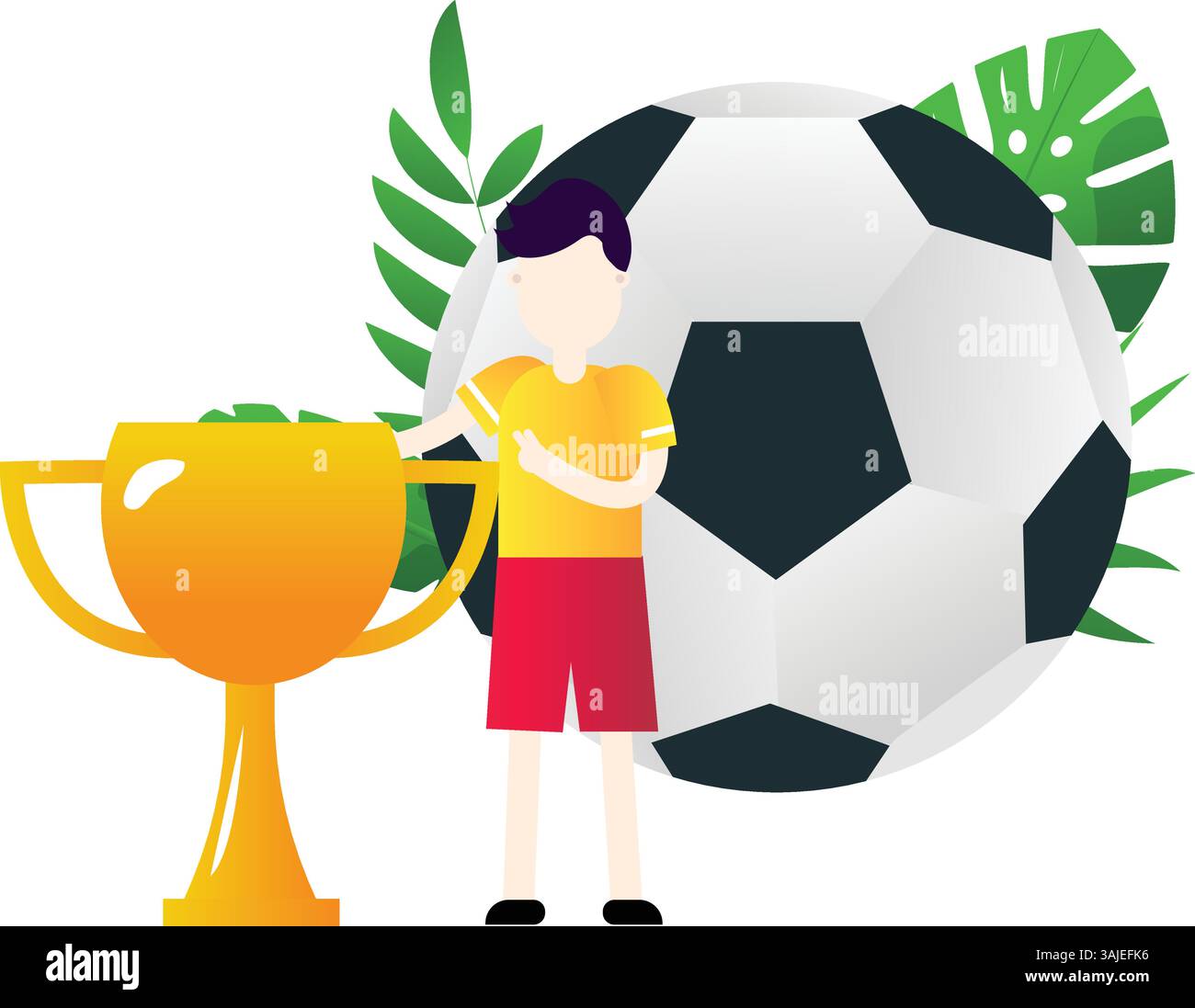 Football vector flat illustration, isolated on the white background ...