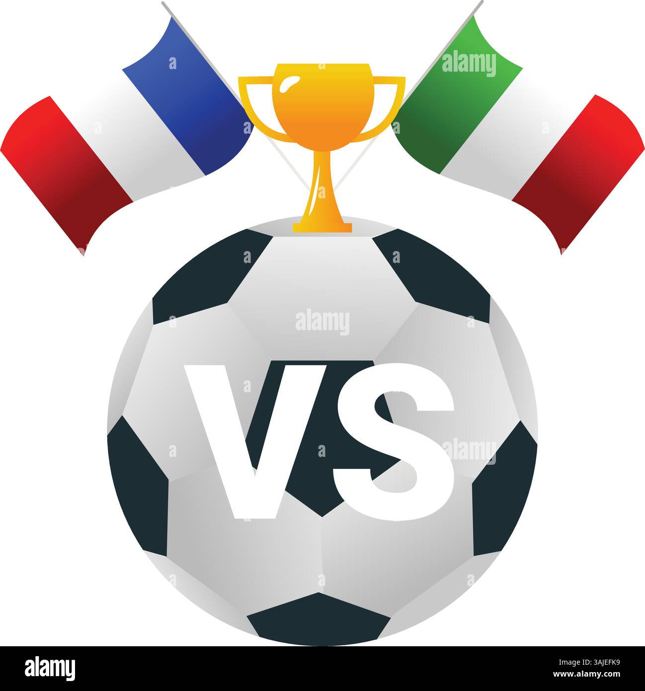 Football vector flat illustration with country flags, isolated on the ...