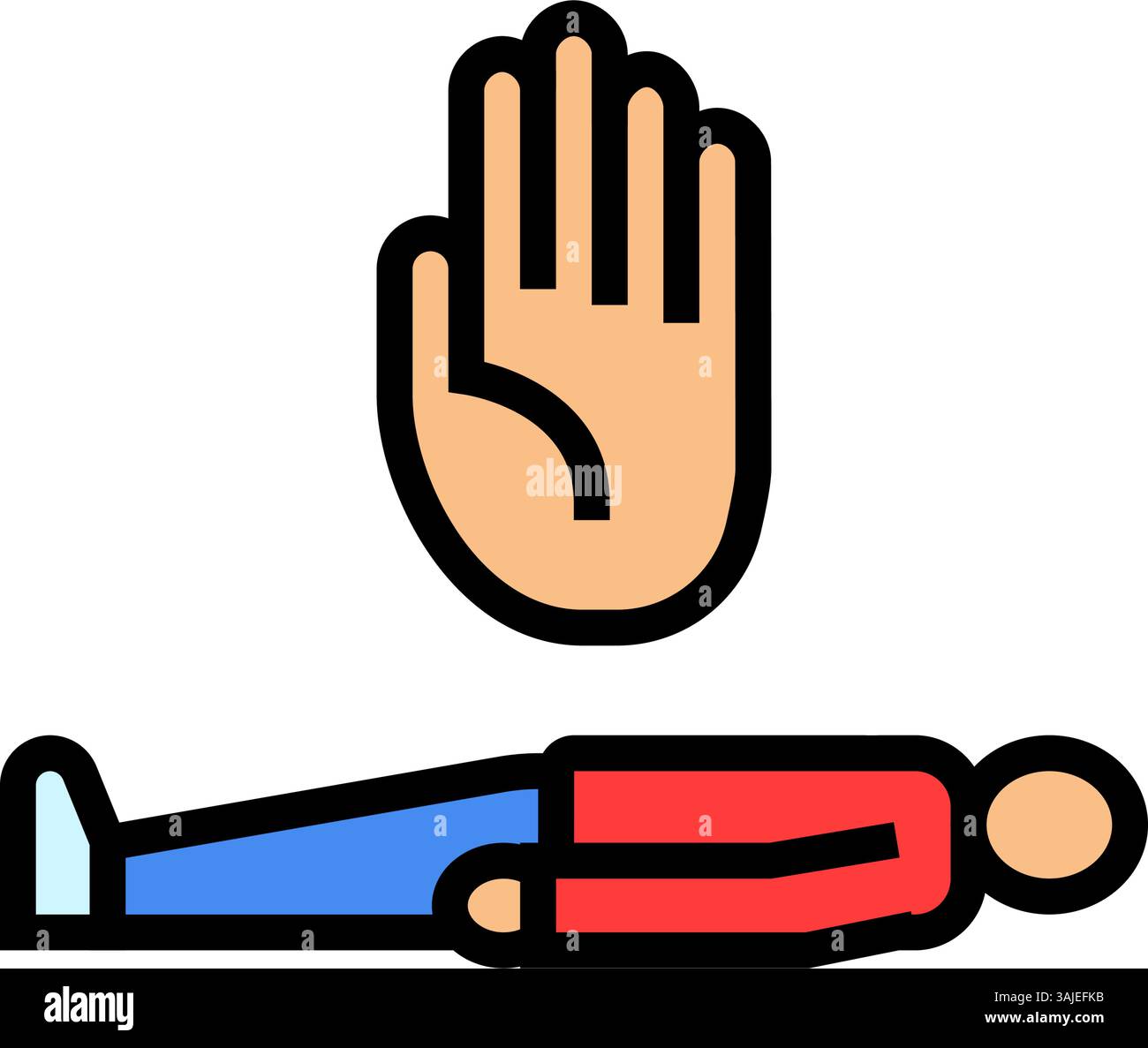 do not move the victim first aid color icon vector illustration Stock ...