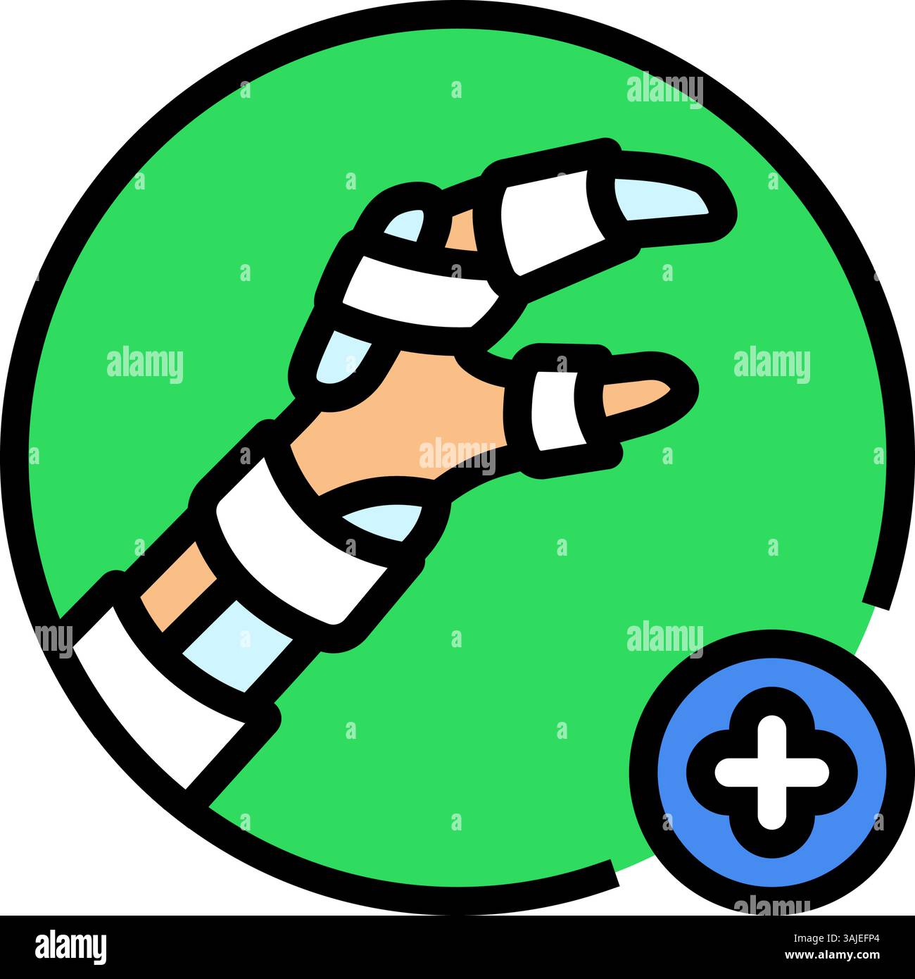 splinting limb first aid color icon vector illustration Stock Vector ...