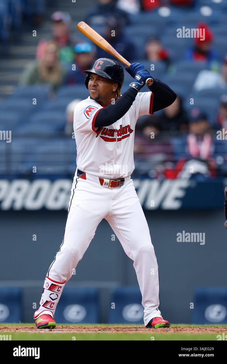 CLEVELAND, OH - APRIL 10: Cleveland Guardians third baseman José ...