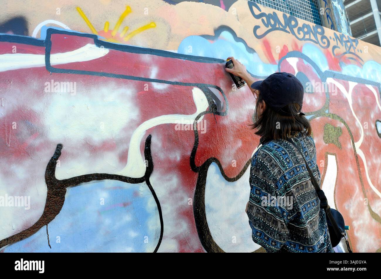 three chimneys, symbol, Barcelona, Paralel, Poble Sec neighborhood ...
