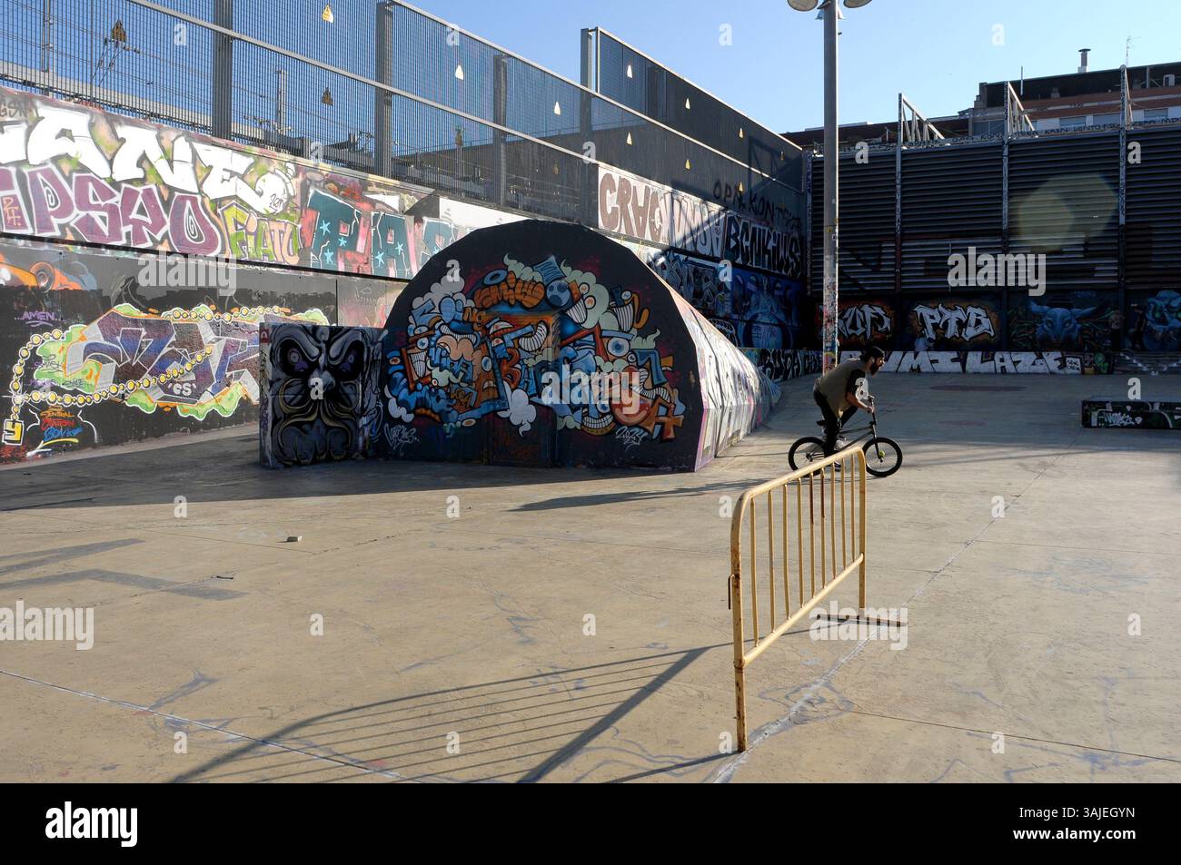 three chimneys, symbol, Barcelona, Paralel, Poble Sec neighborhood ...