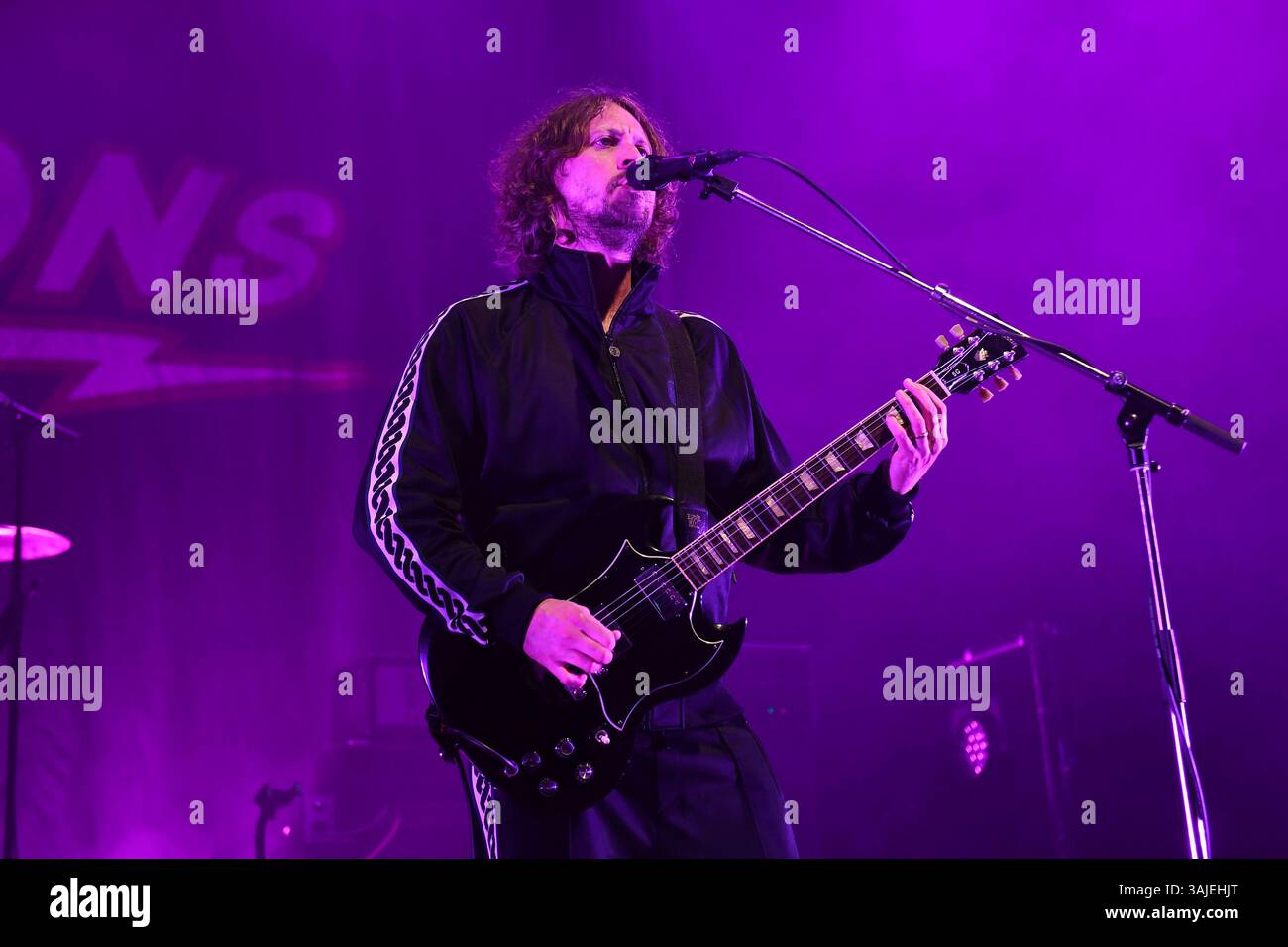 LONDON, ENGLAND - APRIL 10: Dave McCabe of ‘The Zutons’ performing at ...