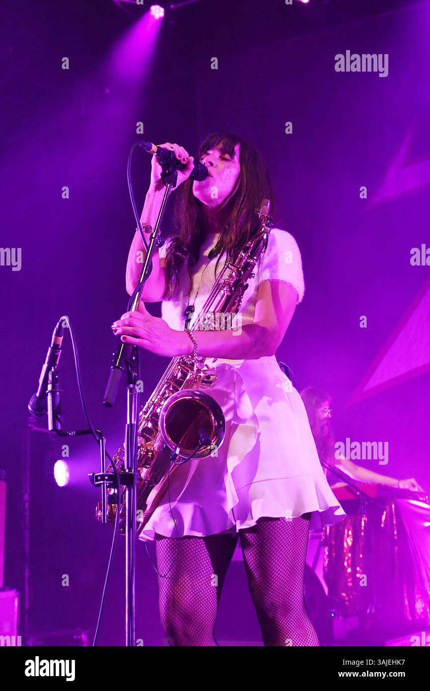 LONDON, ENGLAND - APRIL 10: Abi Harding of ‘The Zutons’ performing at ...