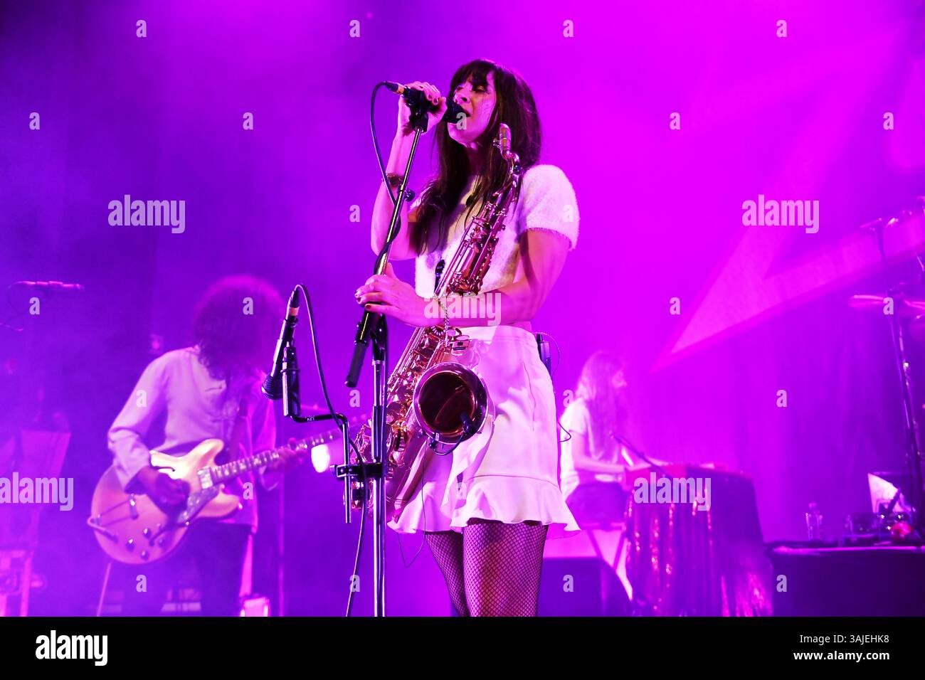 LONDON, ENGLAND - APRIL 10: Abi Harding of ‘The Zutons’ performing at ...