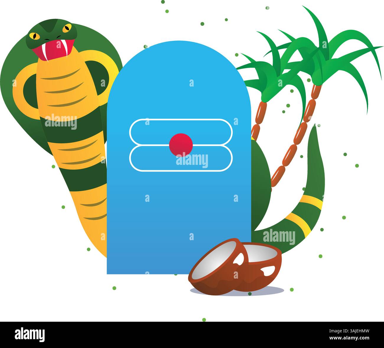 Nag Panchami vector flat illustration, isolated on the white background ...