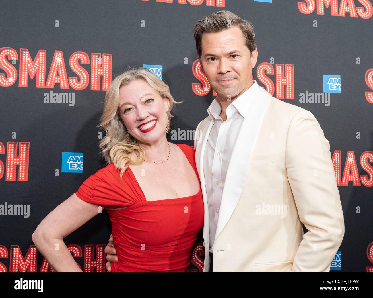 New York, USA. 10th Apr, 2025. Patti Murin and Andrew Rannells attend ...