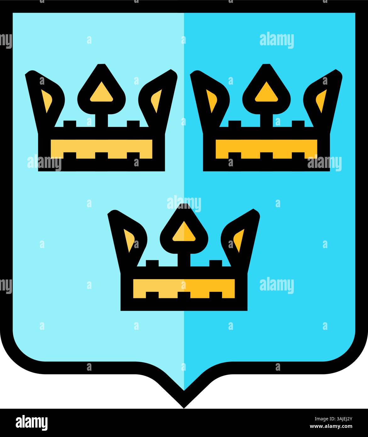 coat arms kingdom medieval heraldry color icon vector illustration ...
