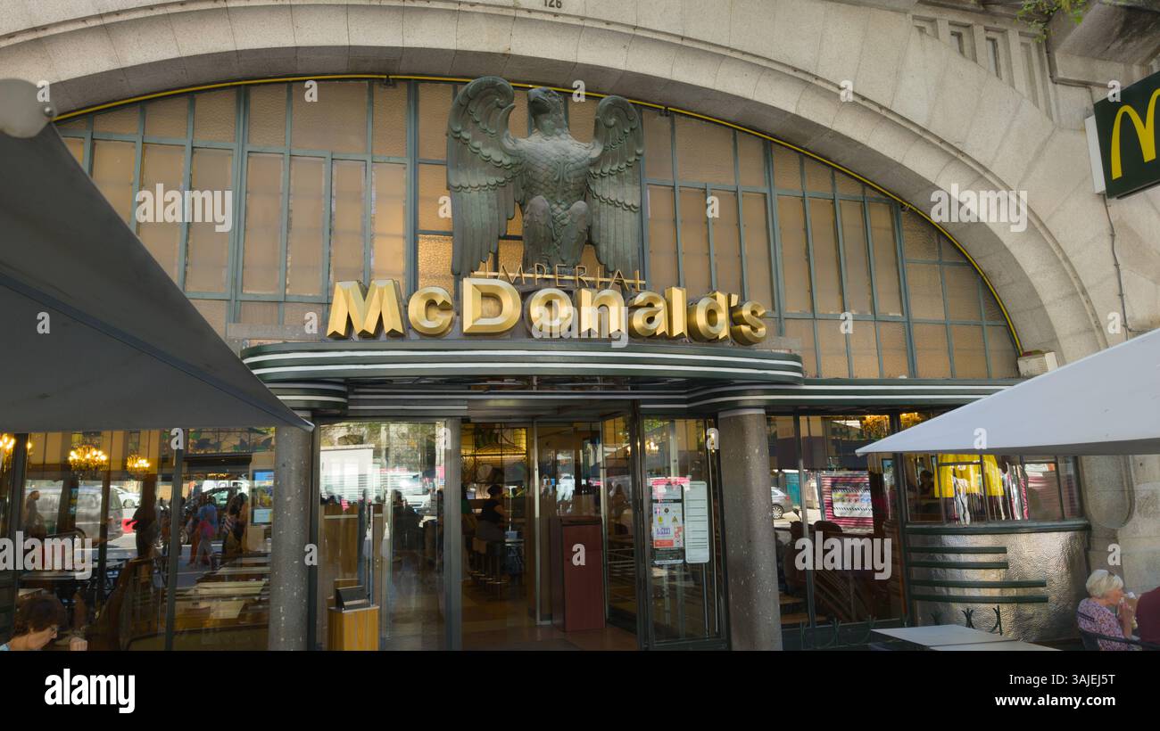 McDonald's Imperial Art Deco fast food restaurant. Porto, Portugal ...