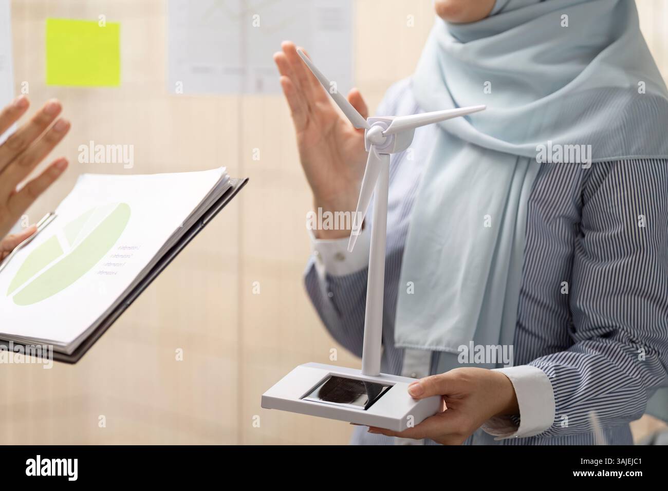 Communication and Impact in Sustainability. A colleague presents a wind ...