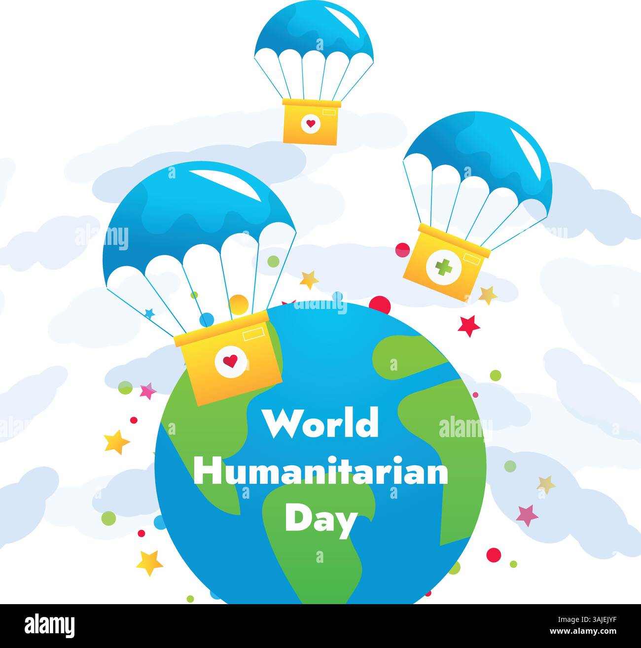 World Humanitarian Day flat cartoon vector illustration Stock Vector ...
