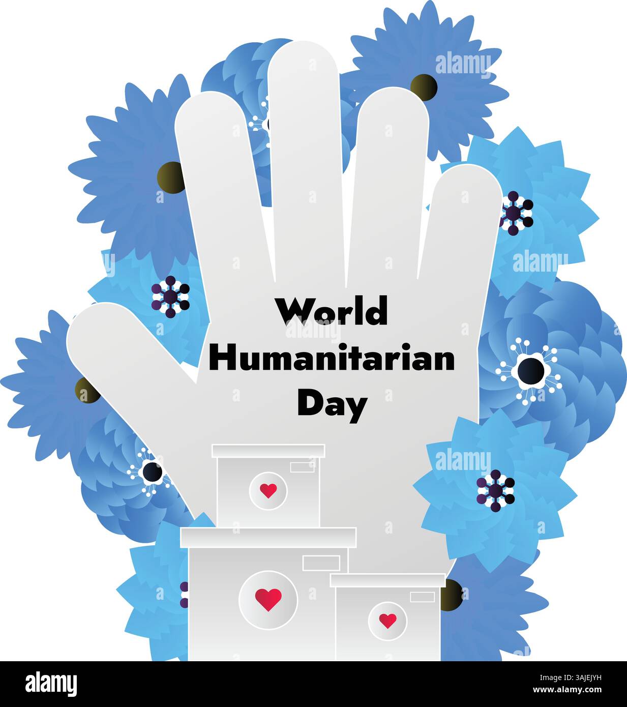 World Humanitarian Day flat cartoon vector illustration Stock Vector ...