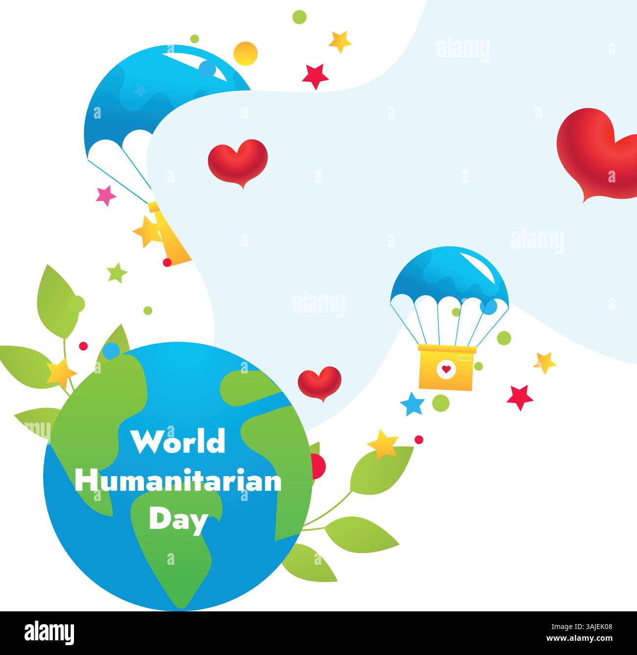 World Humanitarian Day flat cartoon vector illustration Stock Vector ...