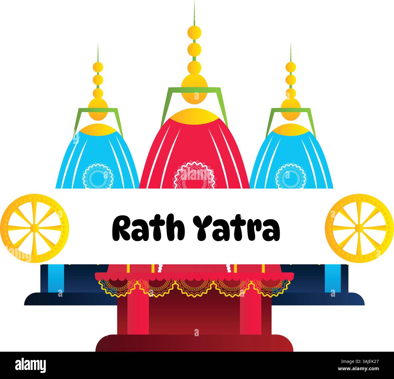 Rath Yatra festival with traditional chariots and celebration Stock ...