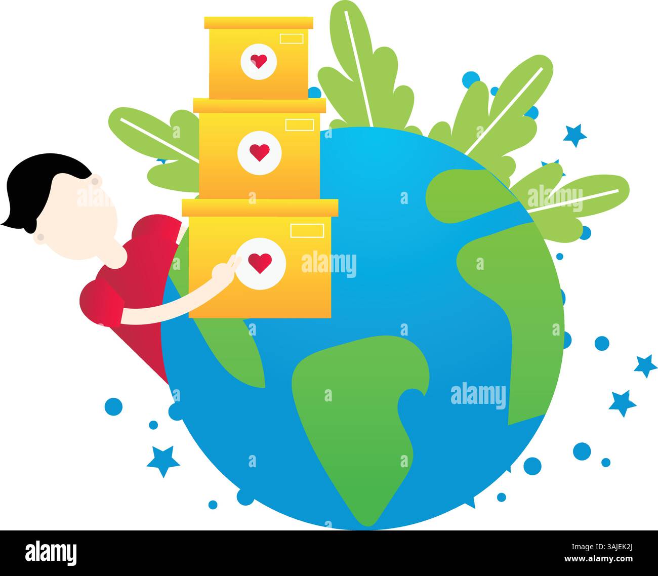 World Humanitarian Day flat cartoon vector illustration Stock Vector ...