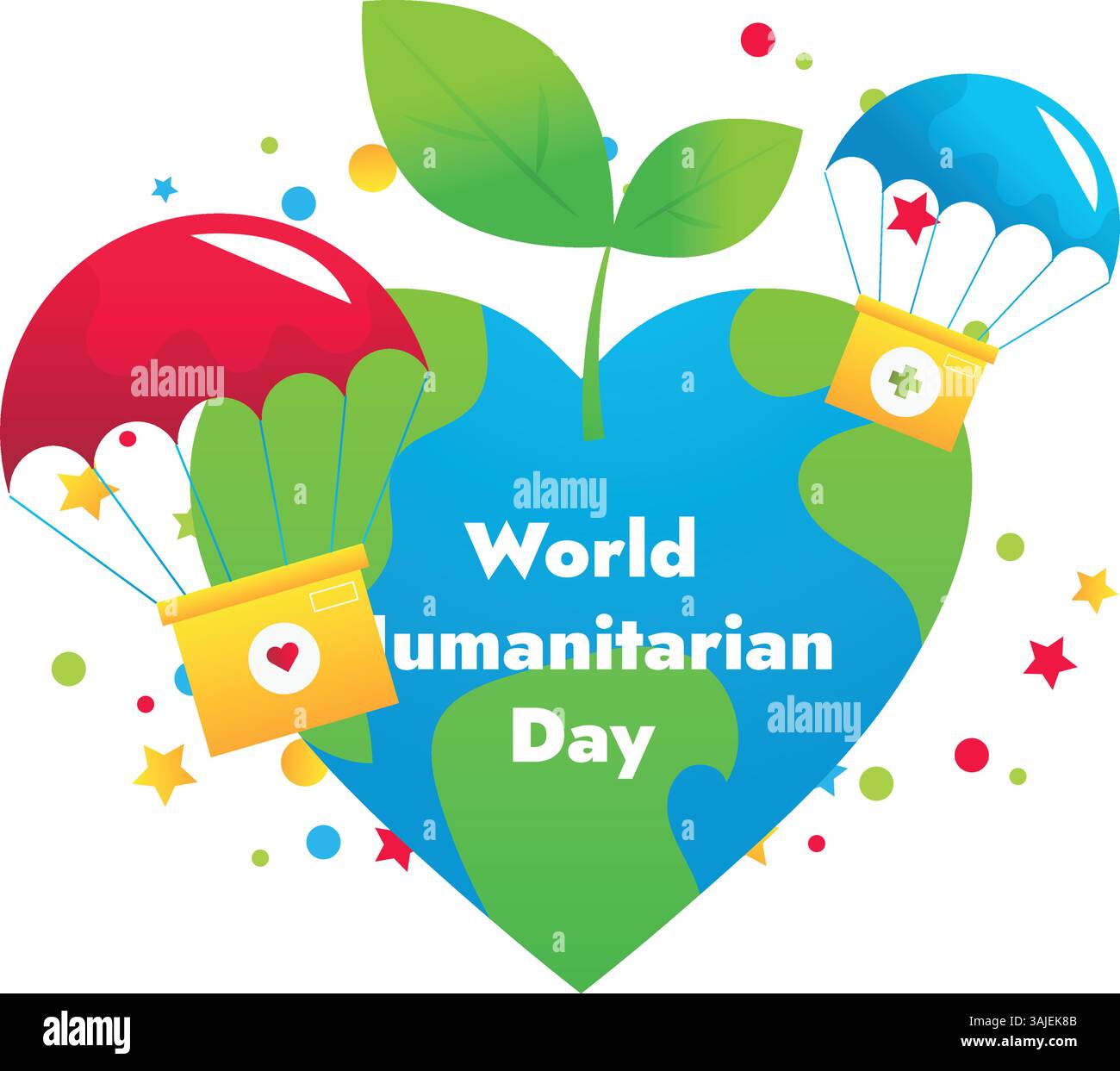 World Humanitarian Day flat cartoon vector illustration Stock Vector ...