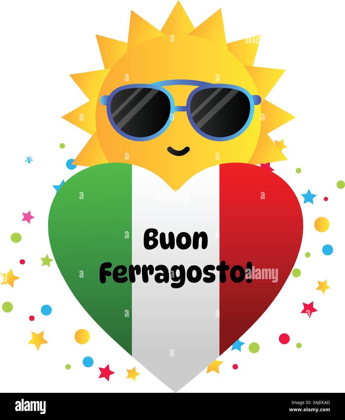 Ferragosto summer holiday celebration in Italy vector cartoon ...