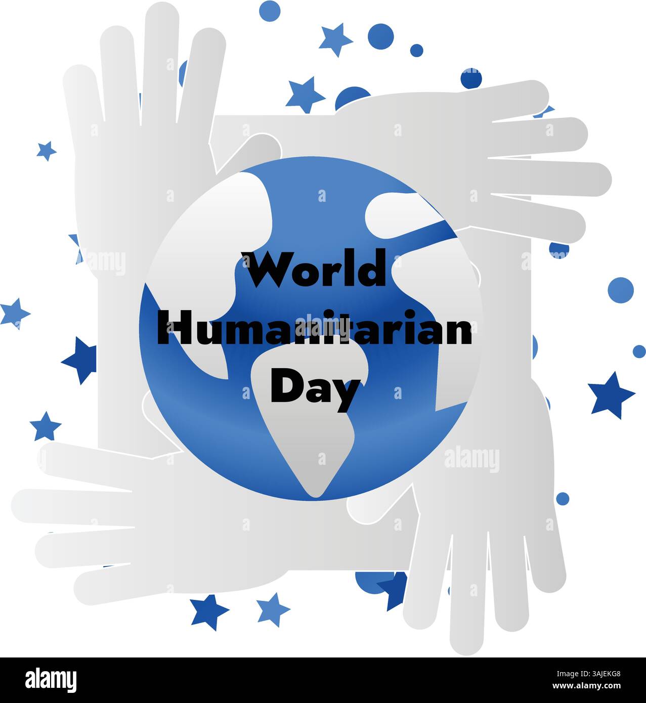World Humanitarian Day flat cartoon vector illustration Stock Vector ...