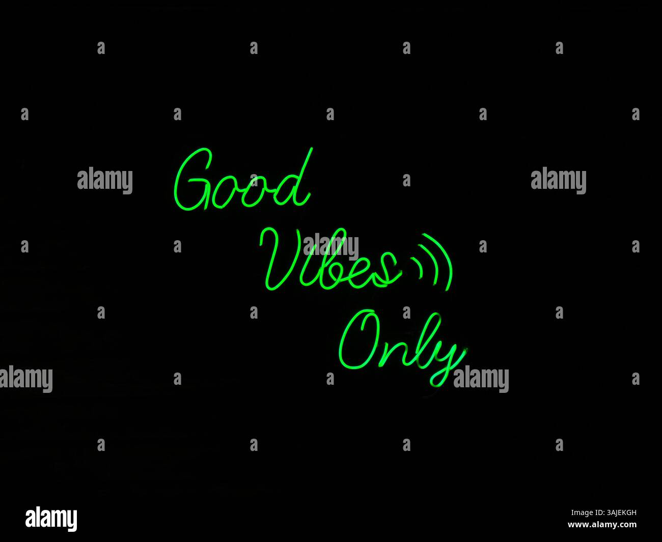 Good Vibes Only: Neon Glow of Positivity Stock Photo - Alamy