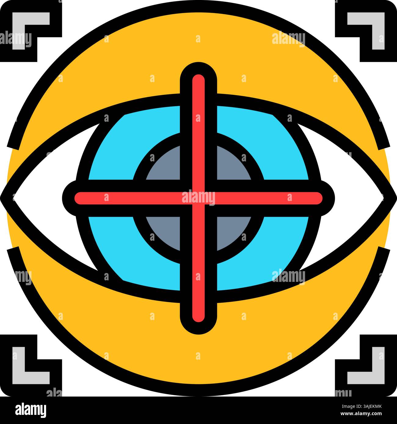 focus test optometry vision eye color icon vector illustration Stock ...