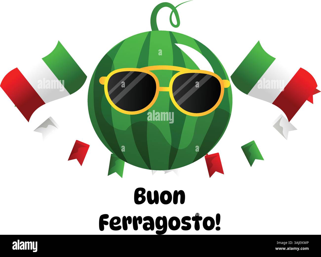 Ferragosto summer holiday celebration in Italy vector cartoon ...