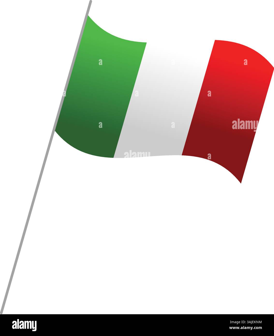 Italian flag vector illustration on the white background Stock Vector ...