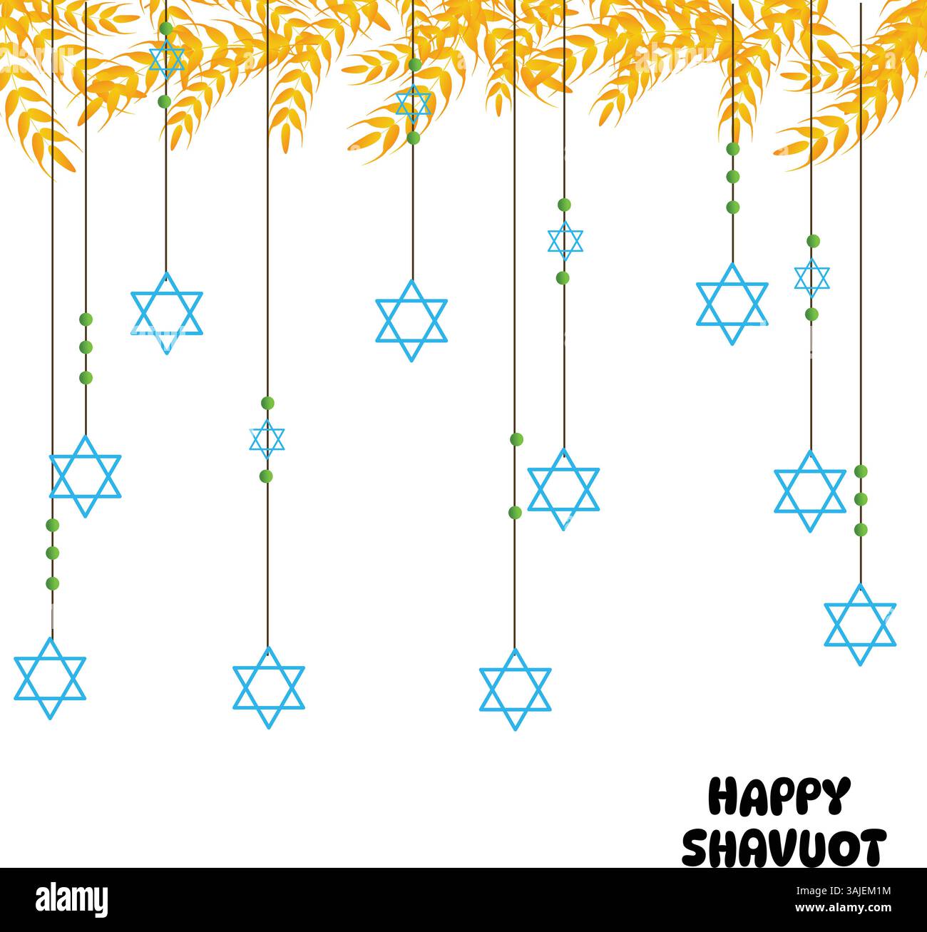 Shavuot holiday celebration with traditional symbols cartoon ...