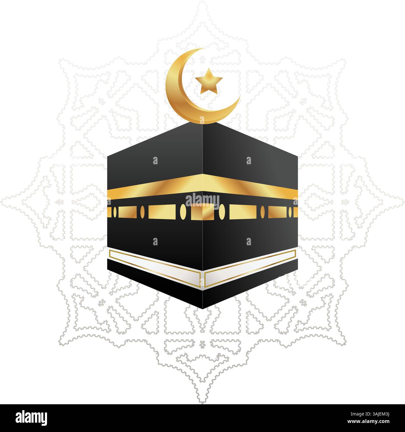 Hajj pilgrimage to Mecca with sacred rituals vector illustration Stock ...