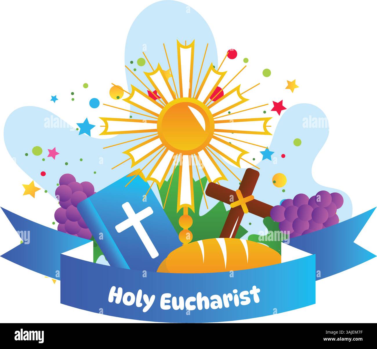 Holy eucharist vector religions cartoon illustration Stock Vector Image ...