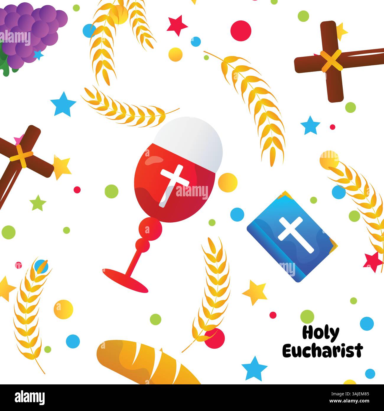 Holy eucharist vector religions cartoon background Stock Vector Image ...