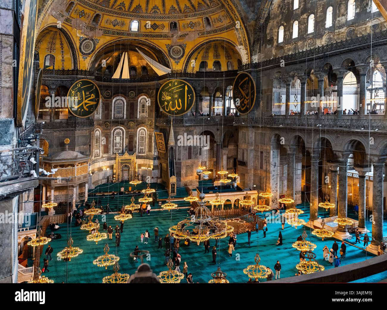 Interior of Hagia Sophia (Turkish: Ayasofya), mosque, museum and former ...