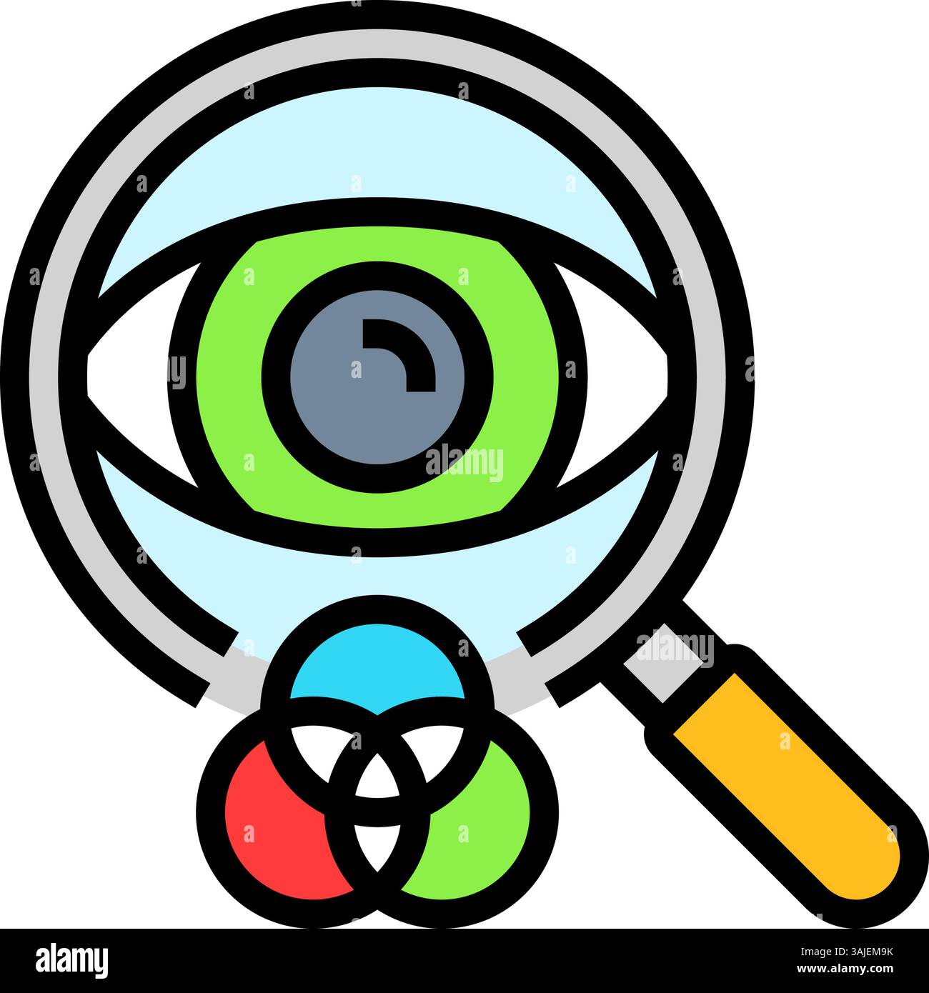 color vision test optometry eye color icon vector illustration Stock ...