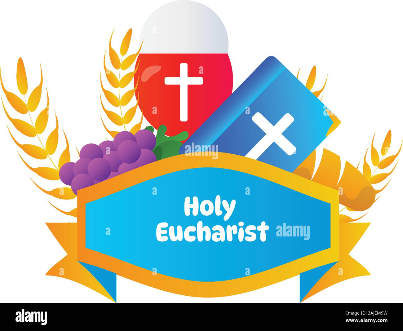 Holy eucharist vector religions cartoon frame Stock Vector Image & Art ...
