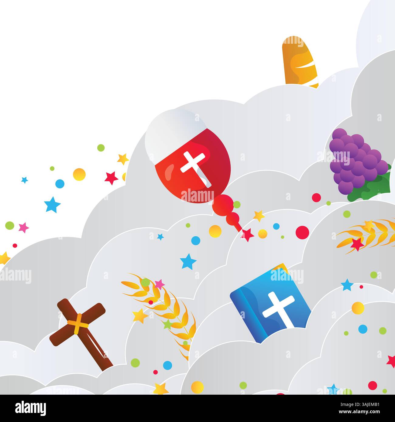 Holy eucharist vector religions cartoon illustration Stock Vector Image ...