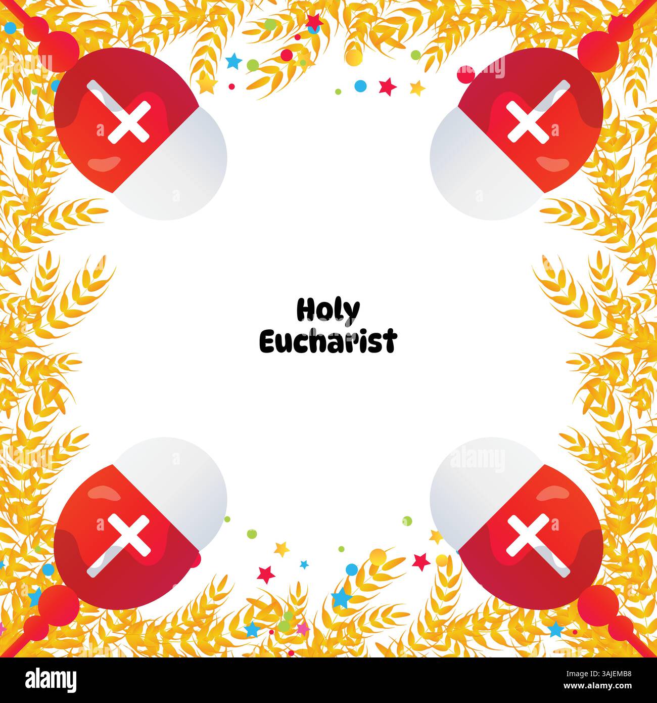 Holy eucharist vector religions cartoon frame Stock Vector Image & Art ...