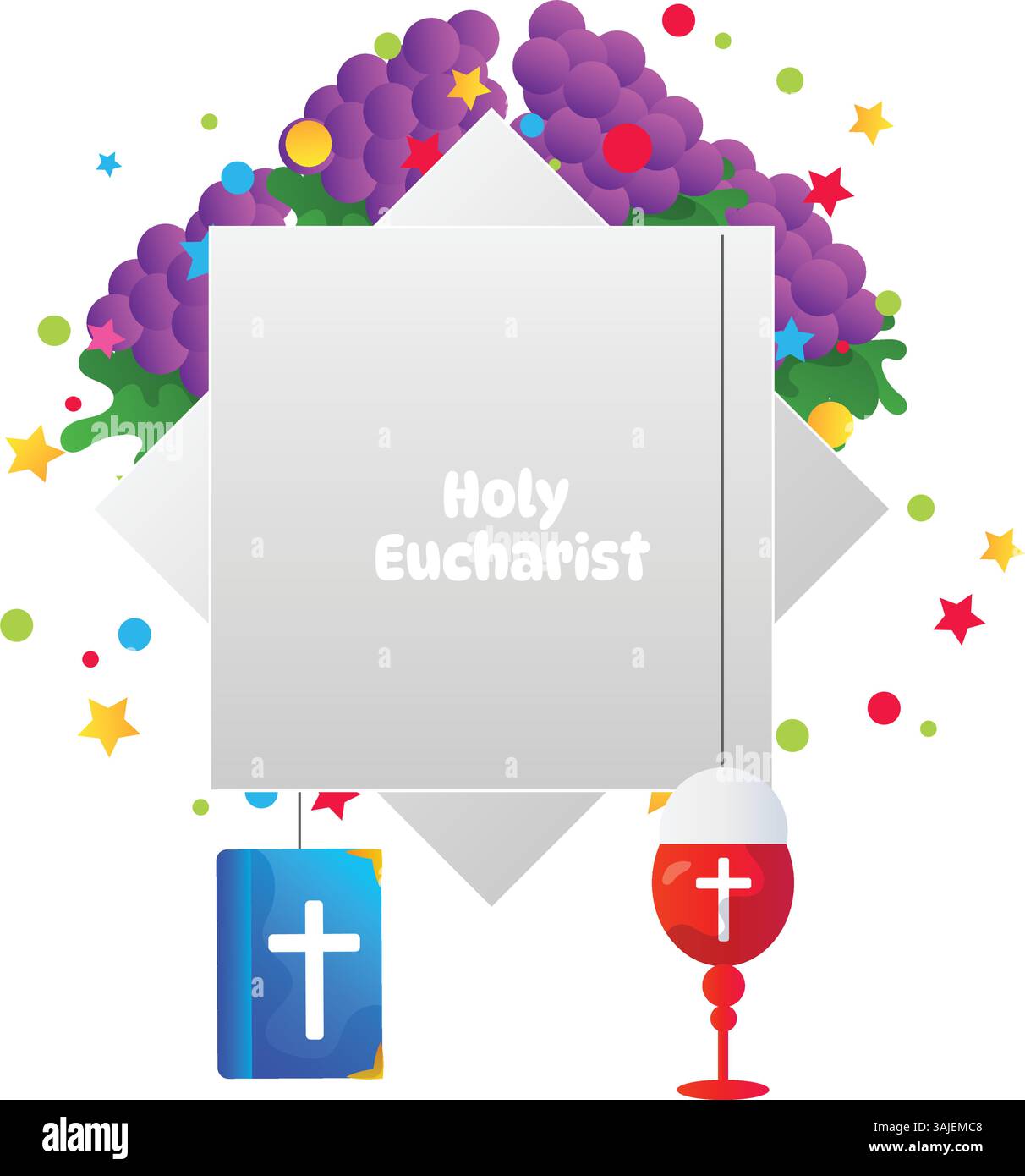 Holy eucharist vector religions cartoon frame Stock Vector Image & Art ...