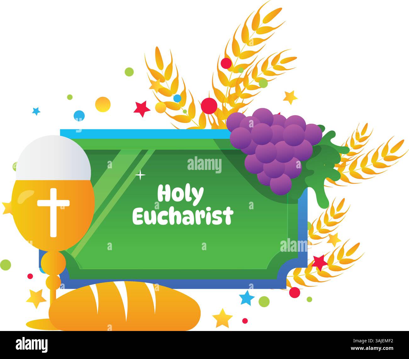 Holy eucharist vector religions cartoon frame Stock Vector Image & Art ...