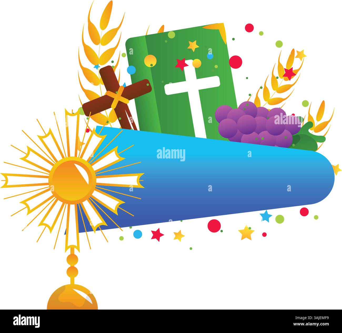 Holy eucharist vector religions cartoon frame Stock Vector Image & Art ...