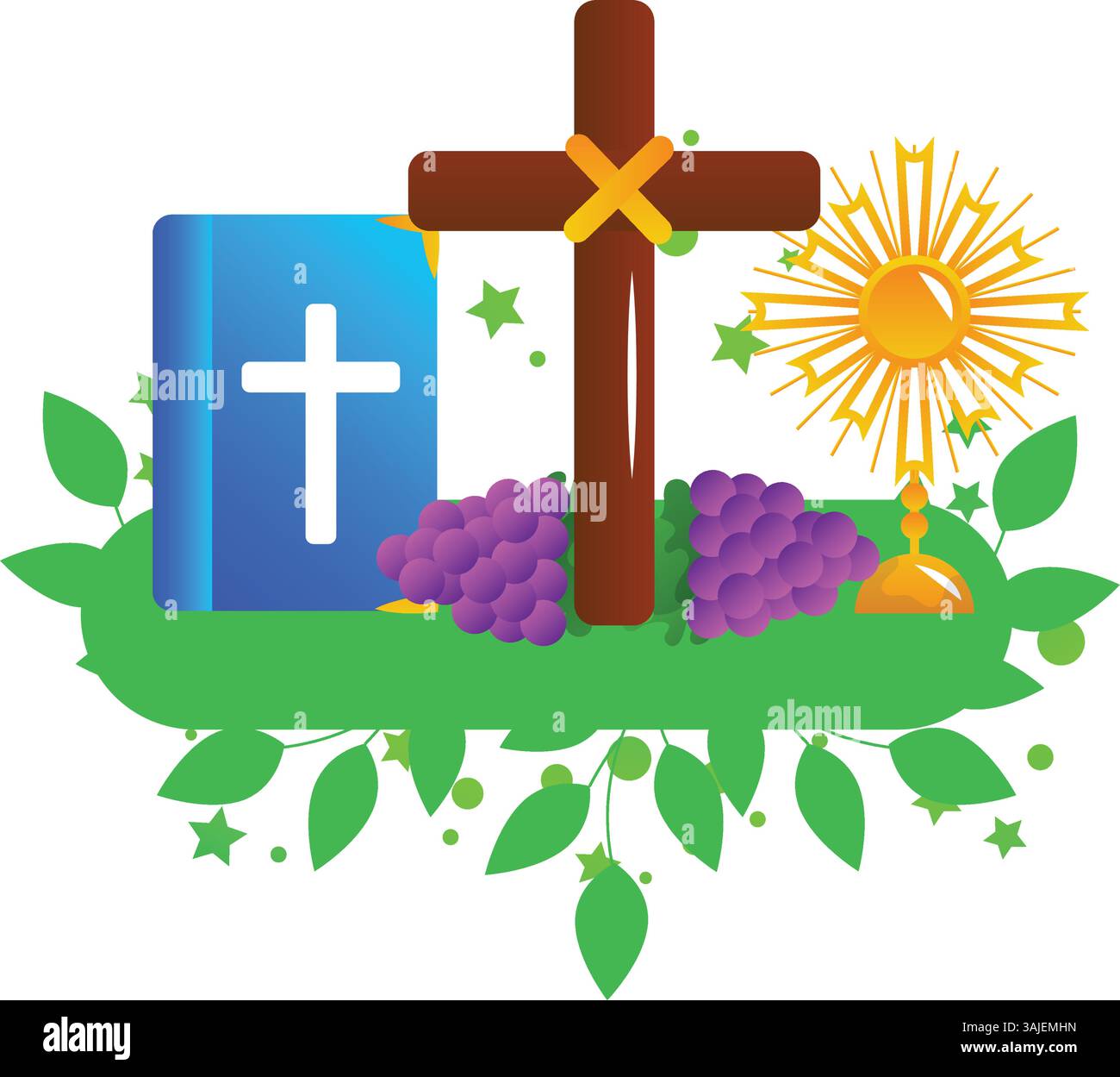 Holy eucharist vector religions cartoon illustration Stock Vector Image ...