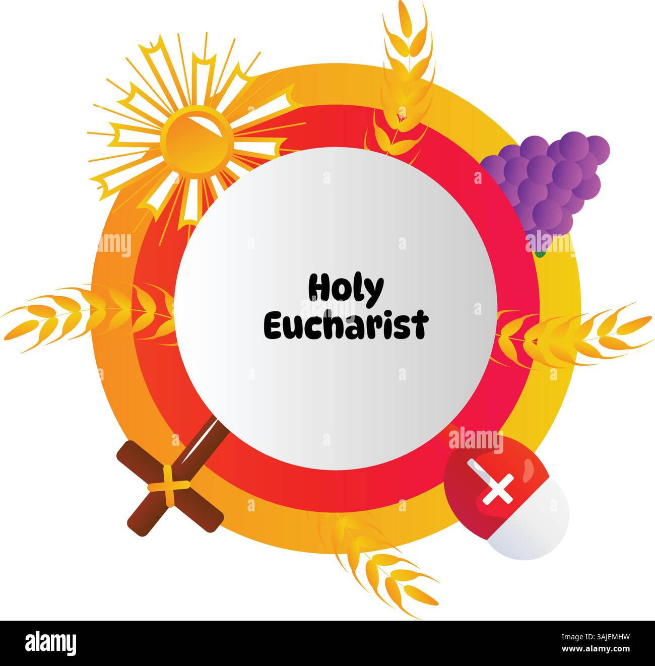 Holy eucharist vector religions cartoon frame Stock Vector Image & Art ...