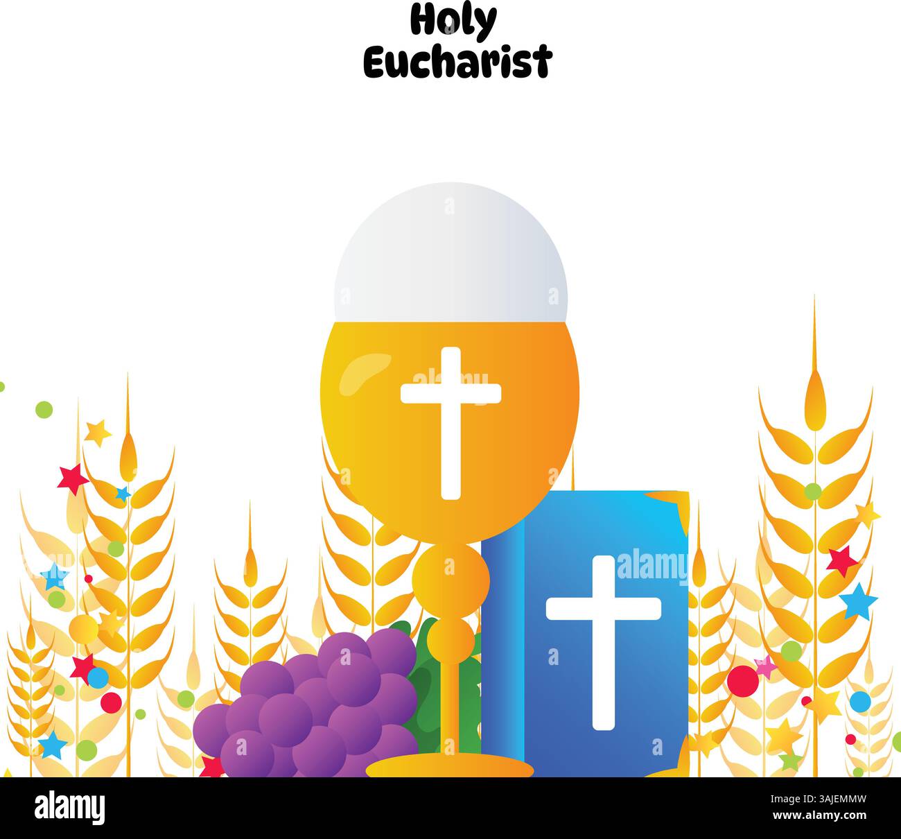 Holy eucharist vector religions cartoon illustration Stock Vector Image ...