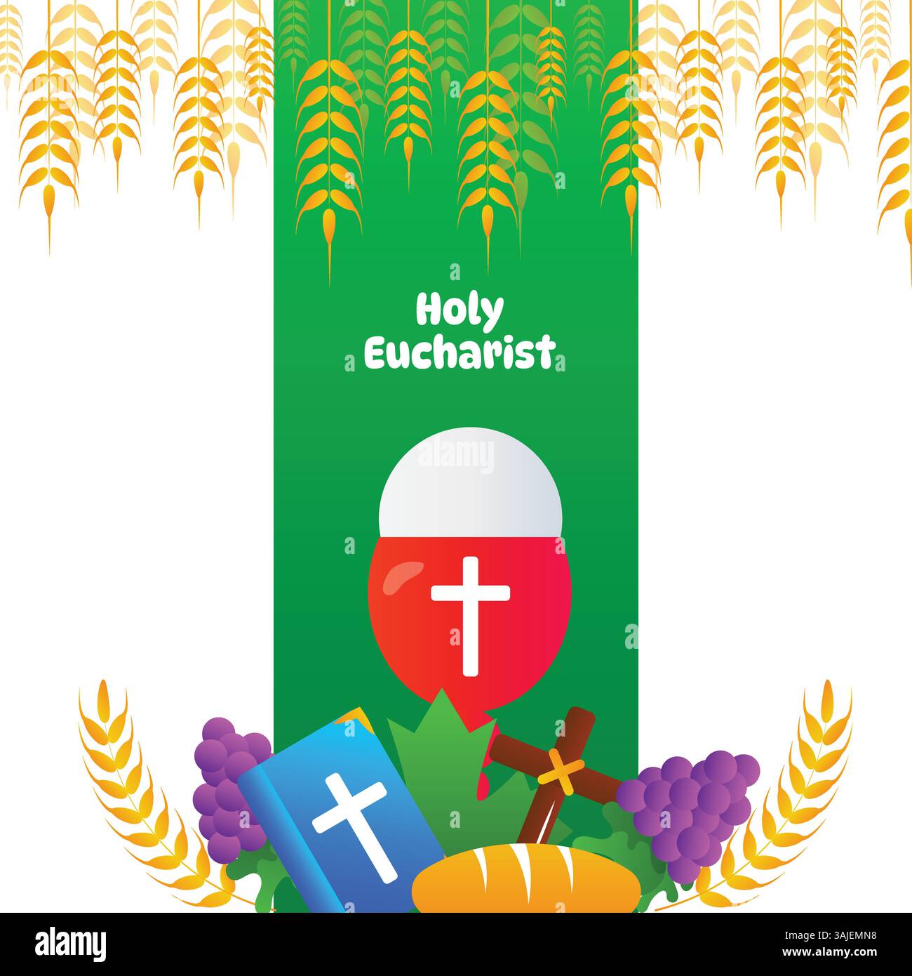 Holy eucharist vector religions cartoon frame Stock Vector Image & Art ...