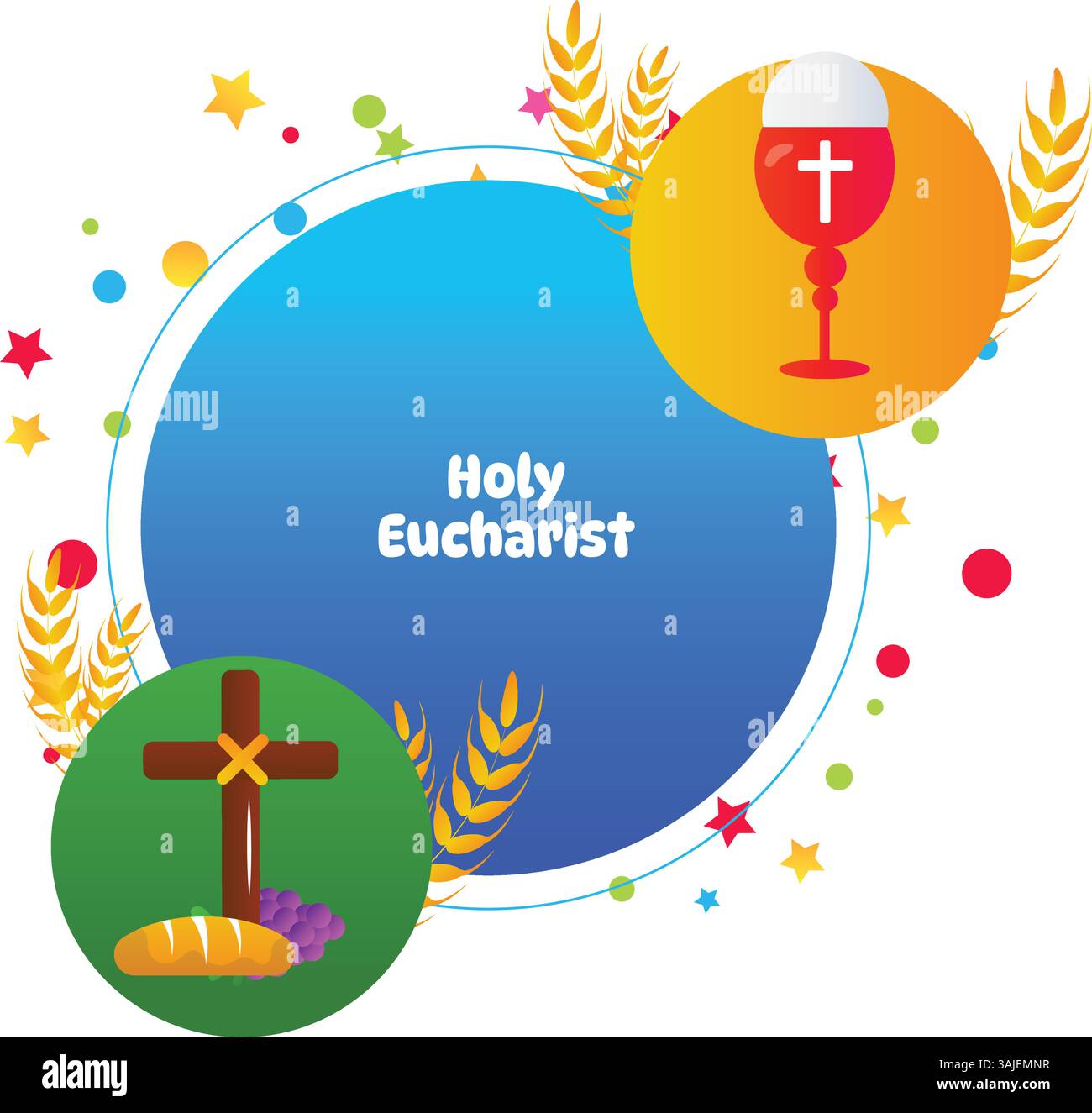 Holy eucharist vector religions cartoon frame Stock Vector Image & Art ...