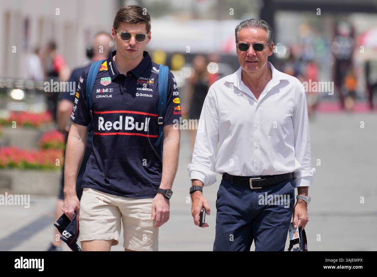 Red Bull driver Max Verstappen of the Netherlands and his manager ...
