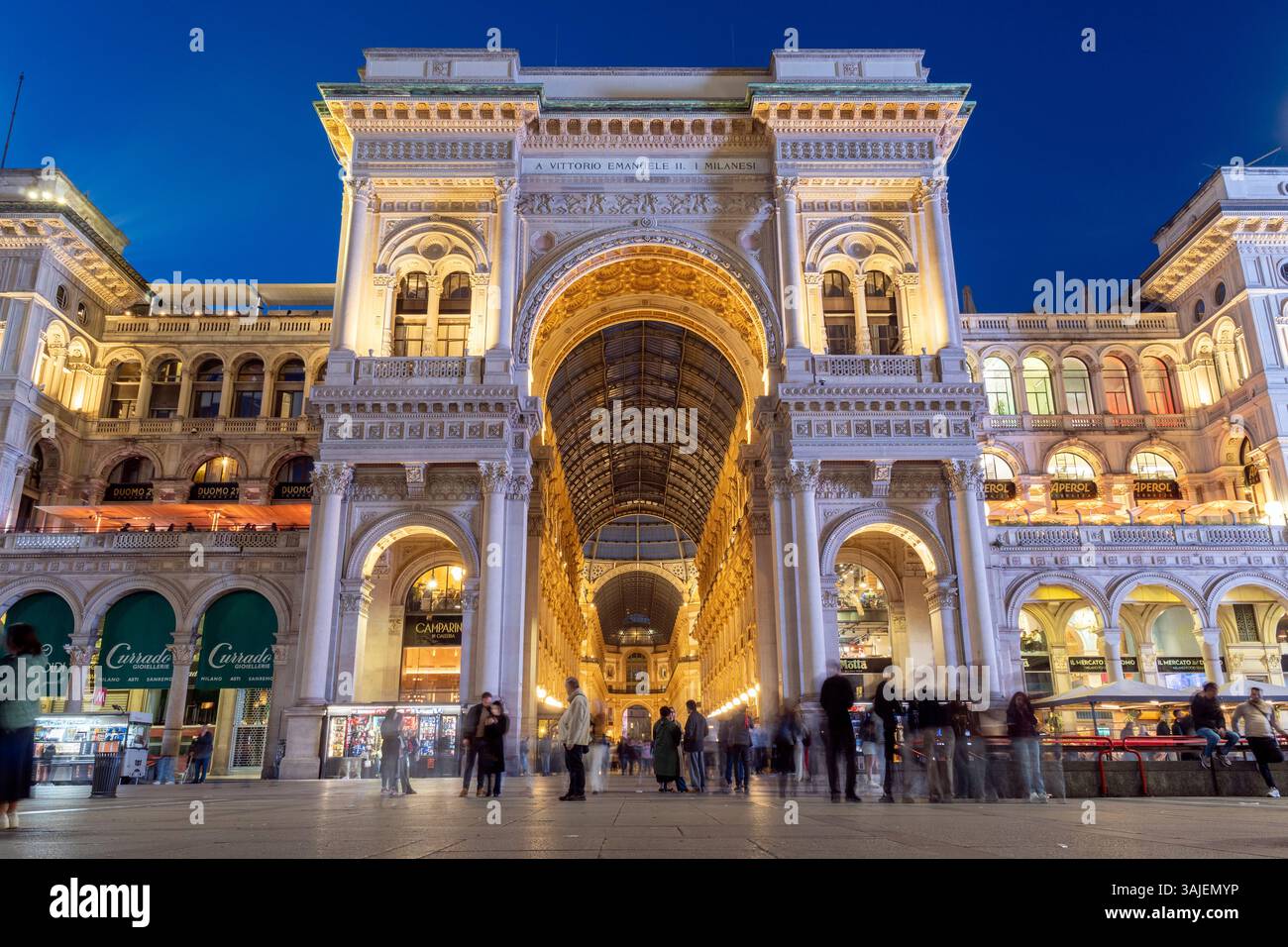 Milan, Italy - April 3, 2025: The entrance of the famous Galleria ...