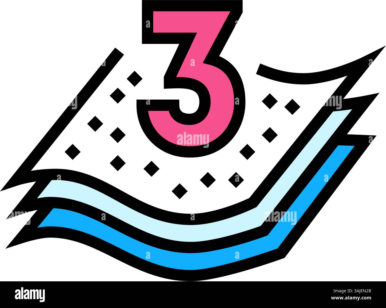 three ply toilet paper color icon vector illustration Stock Vector ...